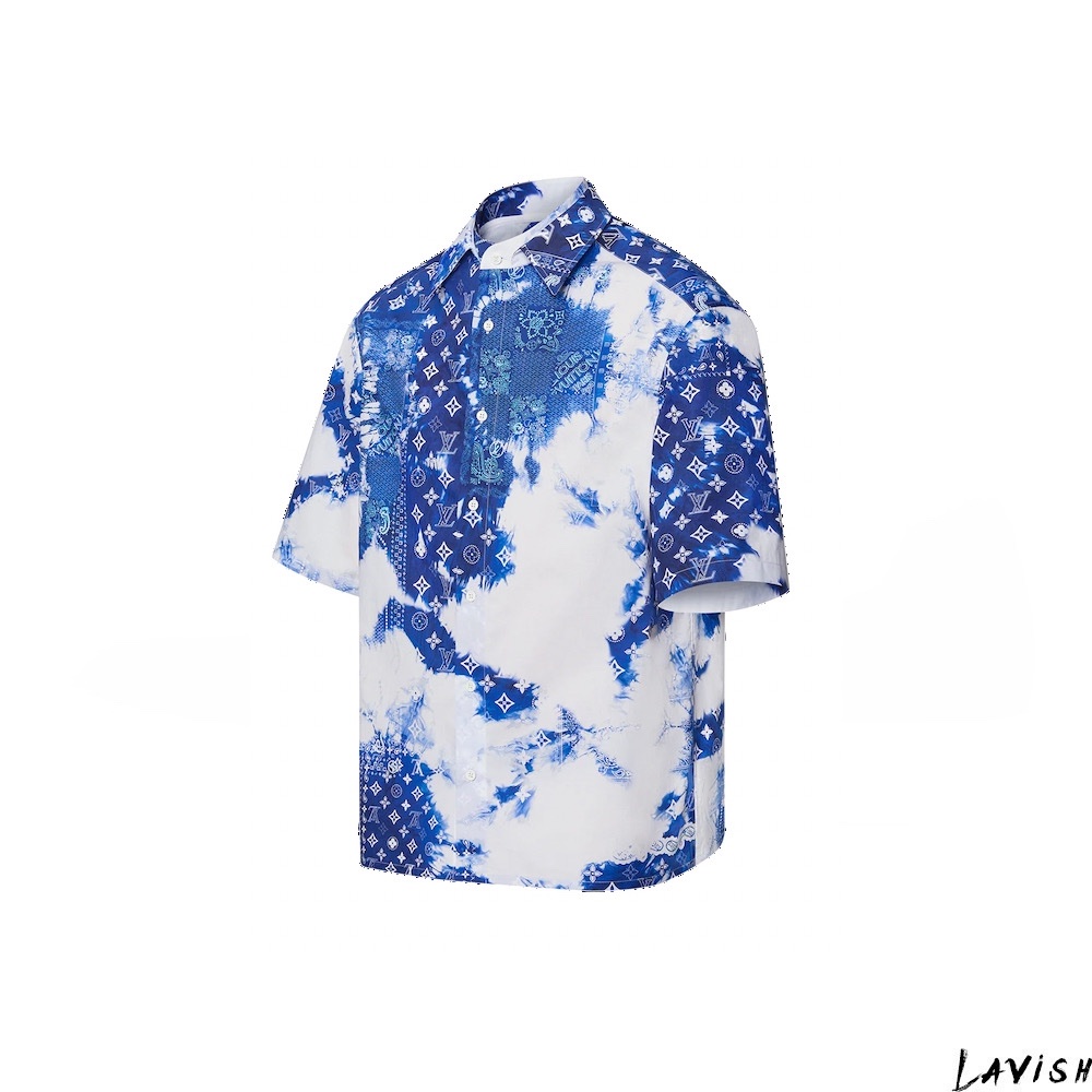Louis Vuitton - Monogram Bandana Shortsleeve Shirt (Blue/White) - Lavish