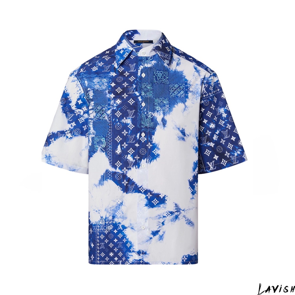 Louis Vuitton - Monogram Bandana Shortsleeve Shirt (Blue/White) - Lavish